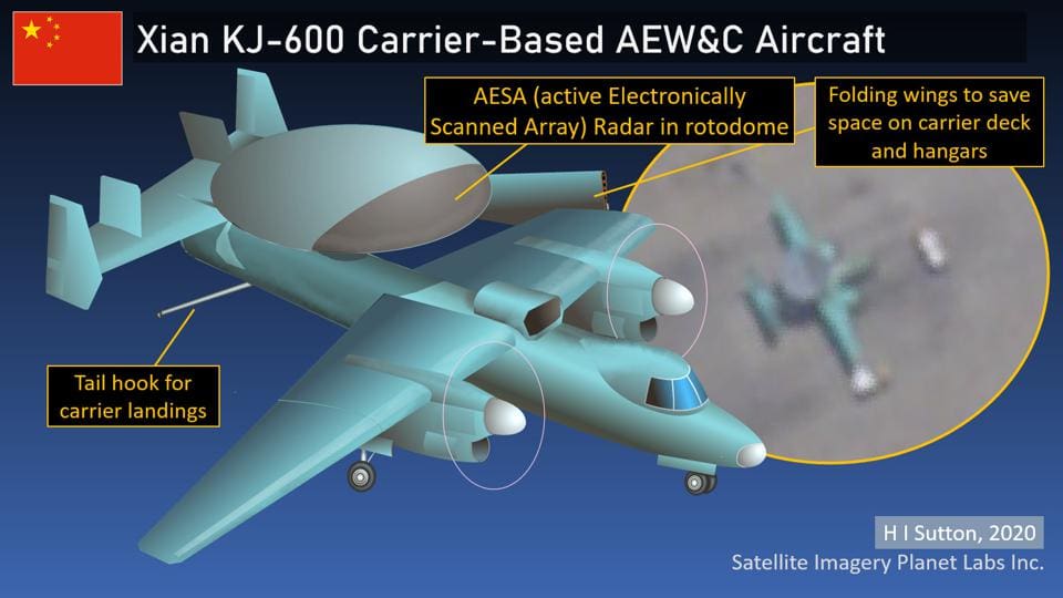 El avión de alerta temprana KJ-600 de China es más que un clon del Hawkeye