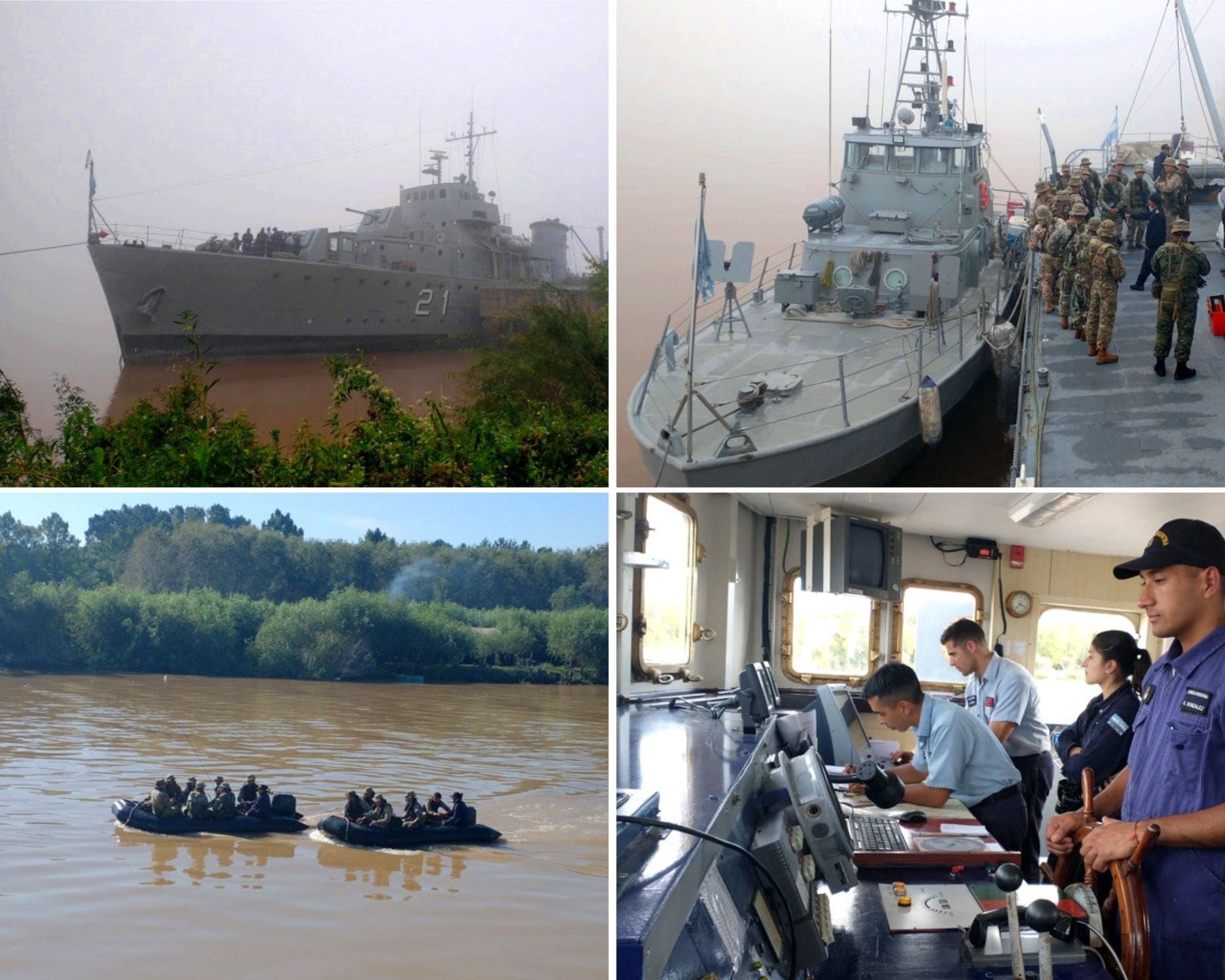 La Armada Argentina realizó un adiestramiento naval integrado en río ...