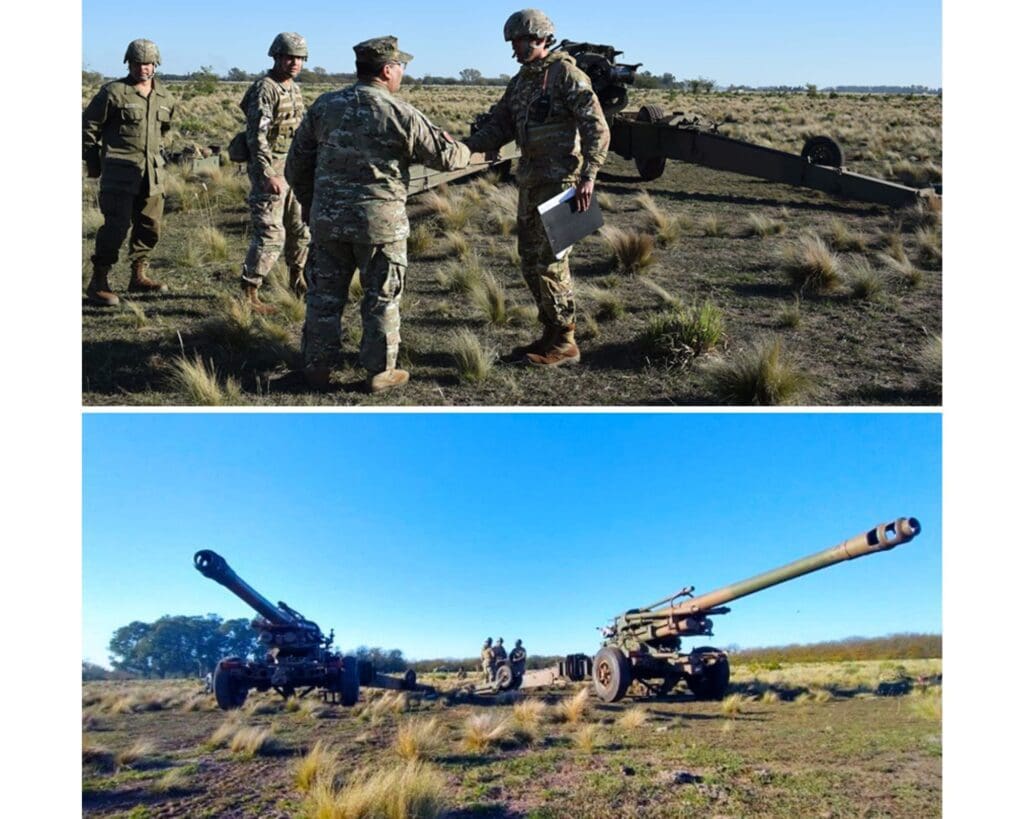 La Armada y el Ejército Argentino realizaron una capacitación conjunta de artillería en Junín