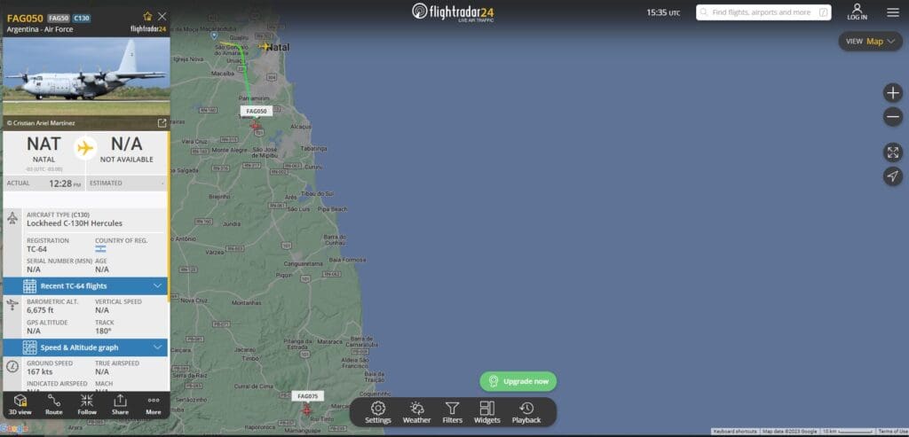 Con el apoyo de un KC-130H, el Hércules TC-64 de la Fuerza Aérea ...