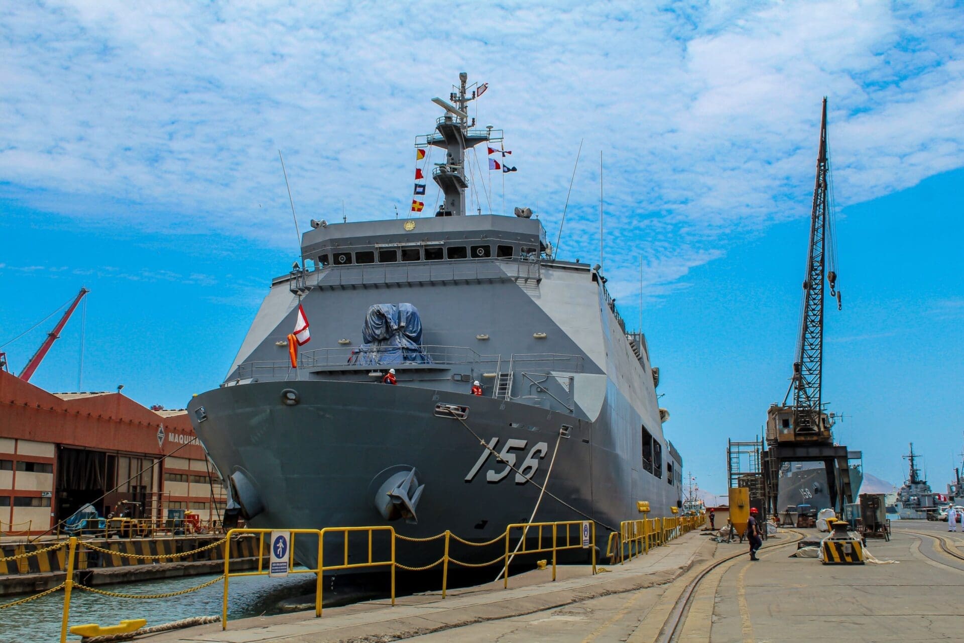 The B.A.P. Pisco of the Peruvian Navy entered SIMA for maintenance works