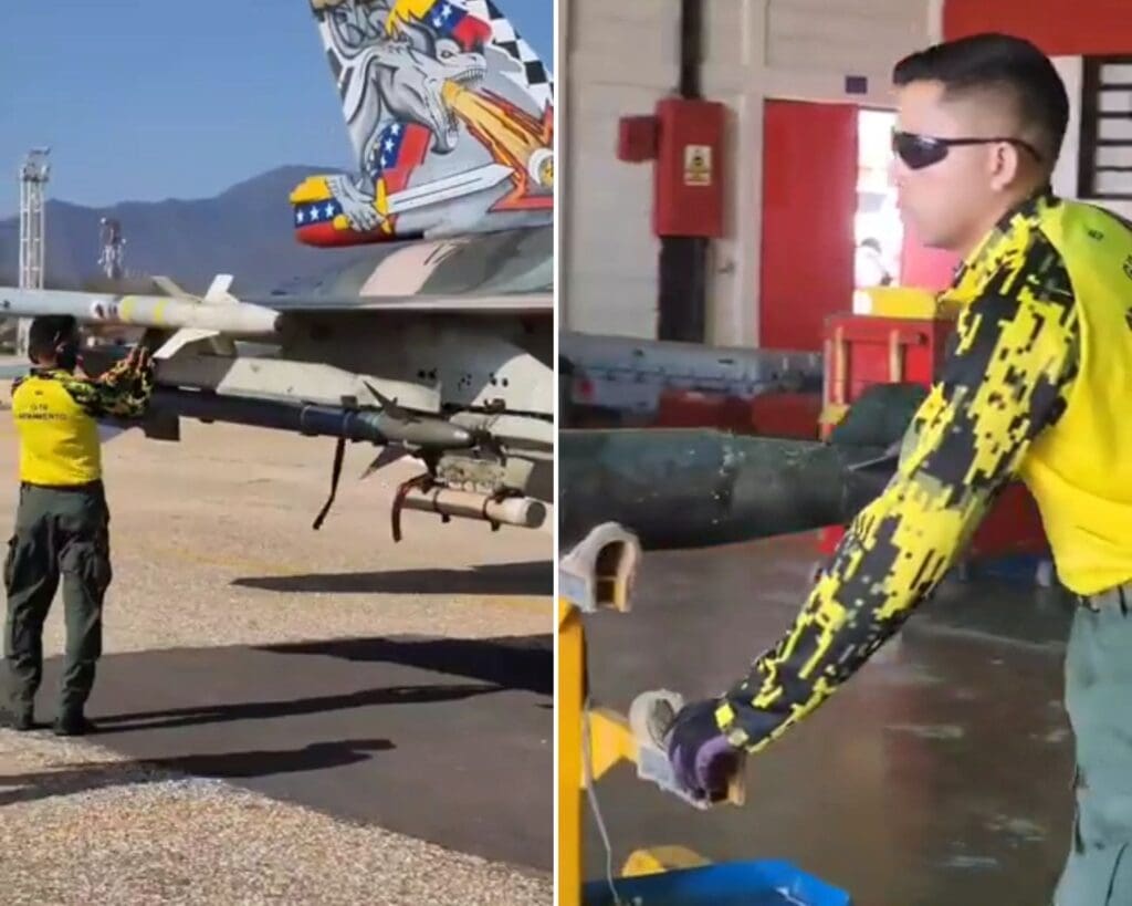 Bolivarian Military Aviation F-16 fighters perform air-to-air missile ...