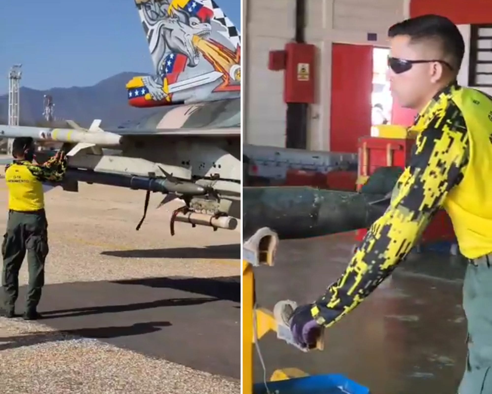 Bolivarian Military Aviation F-16 fighters perform air-to-air missile ...