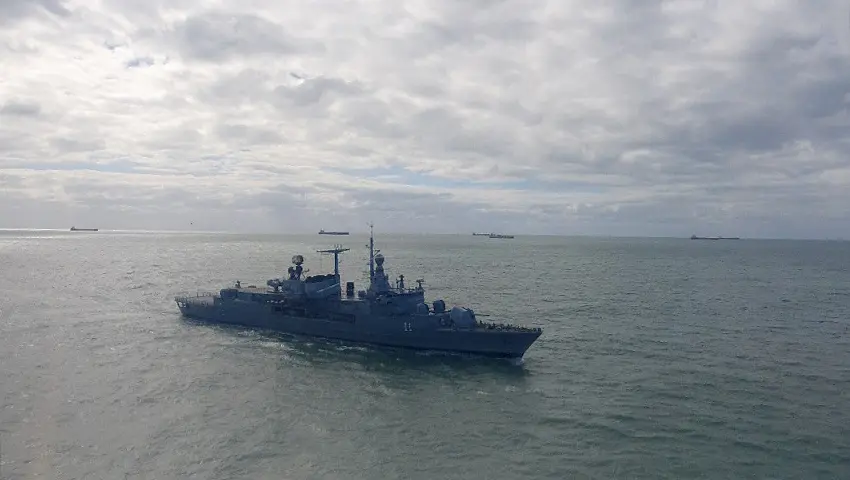 The destroyer ARA La Argentina of the Argentine Navy completed new ...