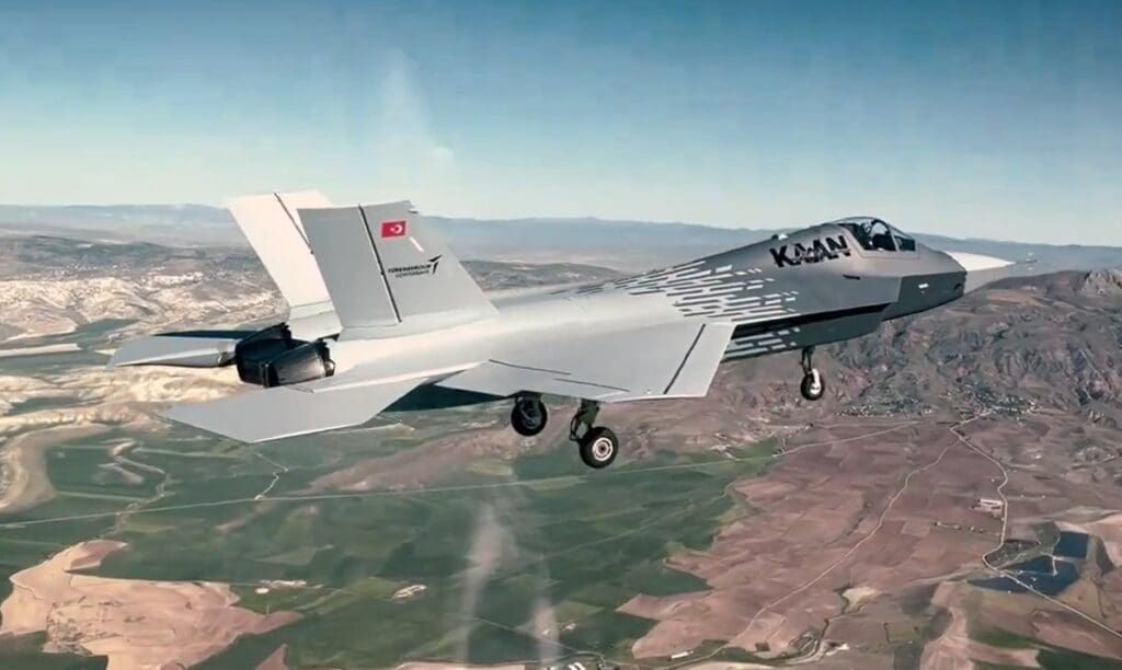 The second flight of the new stealth fighter TAI KAAN of the Turkish ...