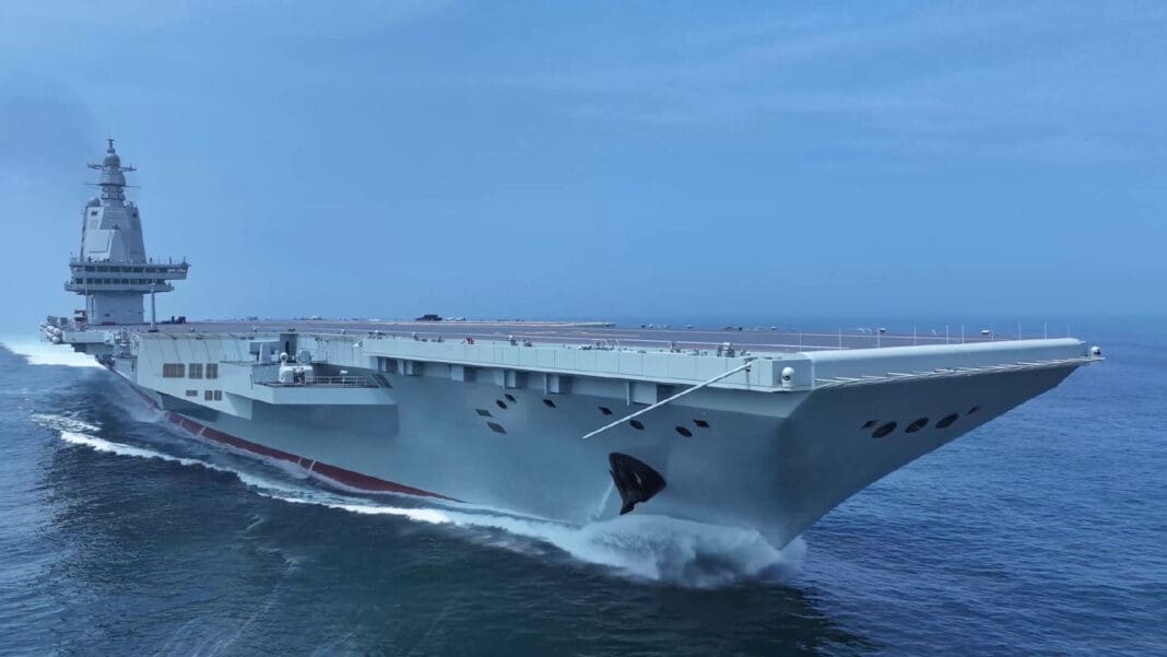 The Chinese Navy's aircraft carrier Fujian continues to successfully ...