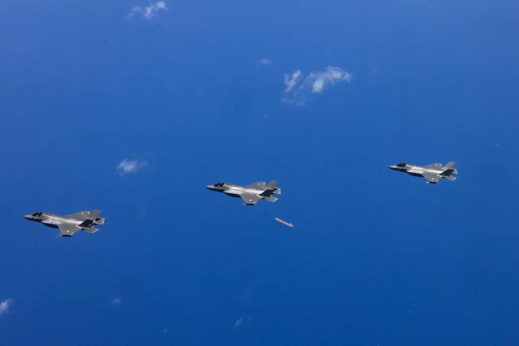 F-35B fighter jets from the US Marine Corps conducted JDAM guided bomb ...