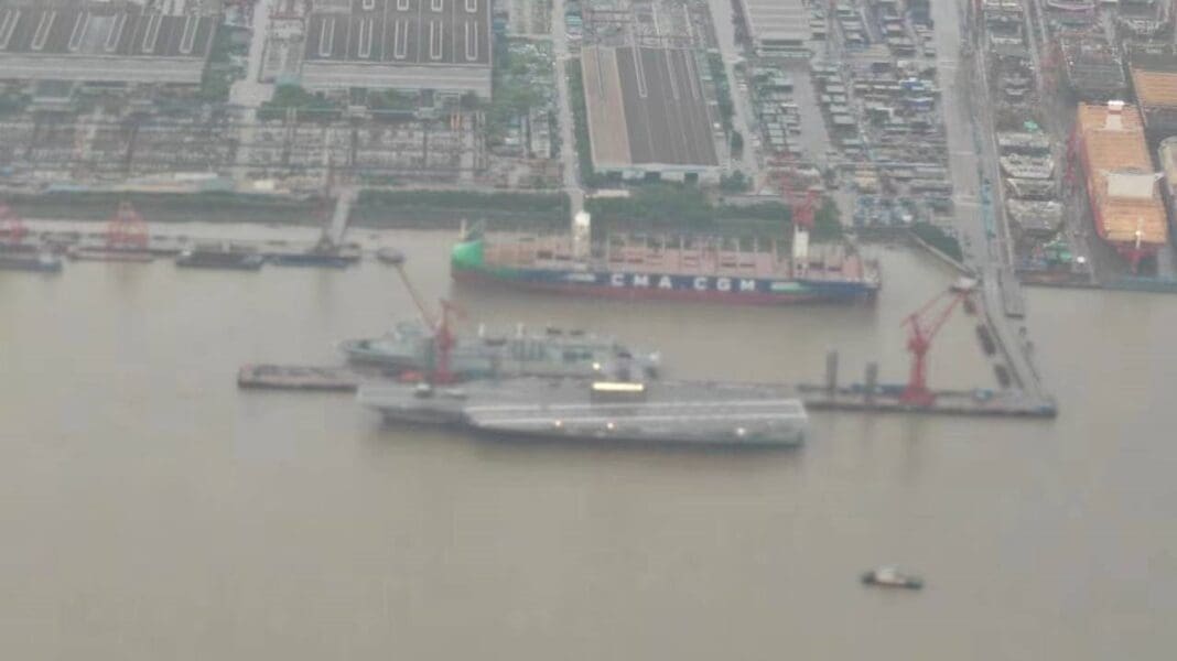 The new aircraft carrier Fujian conducted refueling trials alongside a ...