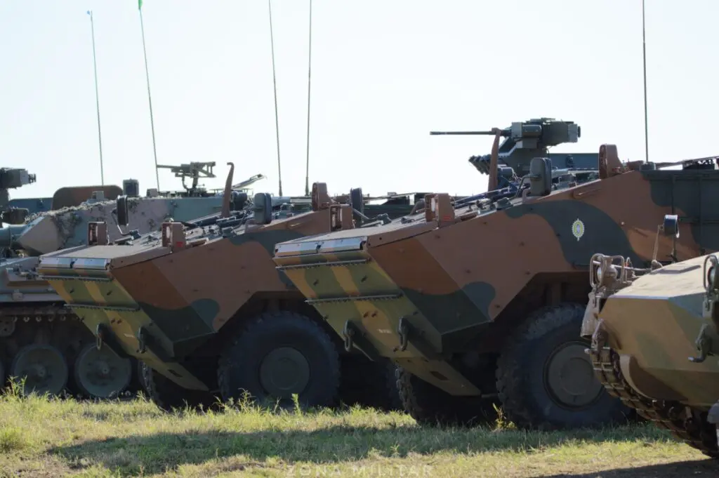 An armored wheeled combat vehicle for the Argentine Army