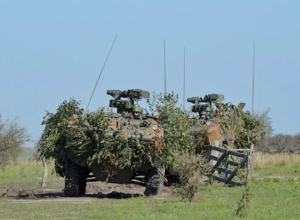 An armored wheeled combat vehicle for the Argentine Army