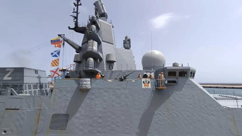 The Russian Navy frigate Admiral Gorshkov set sail from Venezuela under ...