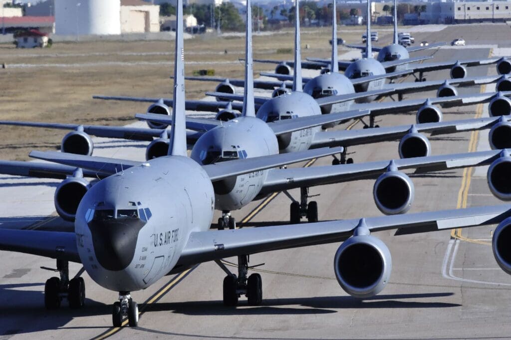 The U.S. Air Force evacuates its KC-135 refueling aircraft from Florida ...