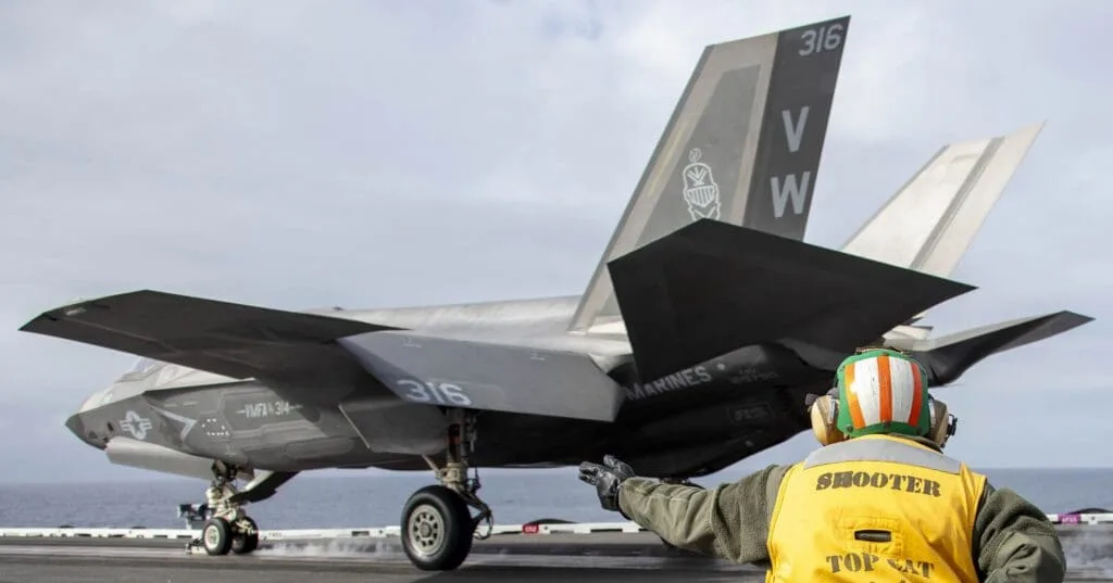 The Marine Corps' F-35Cs were deployed from the aircraft carrier USS Abraham Lincoln on their ...