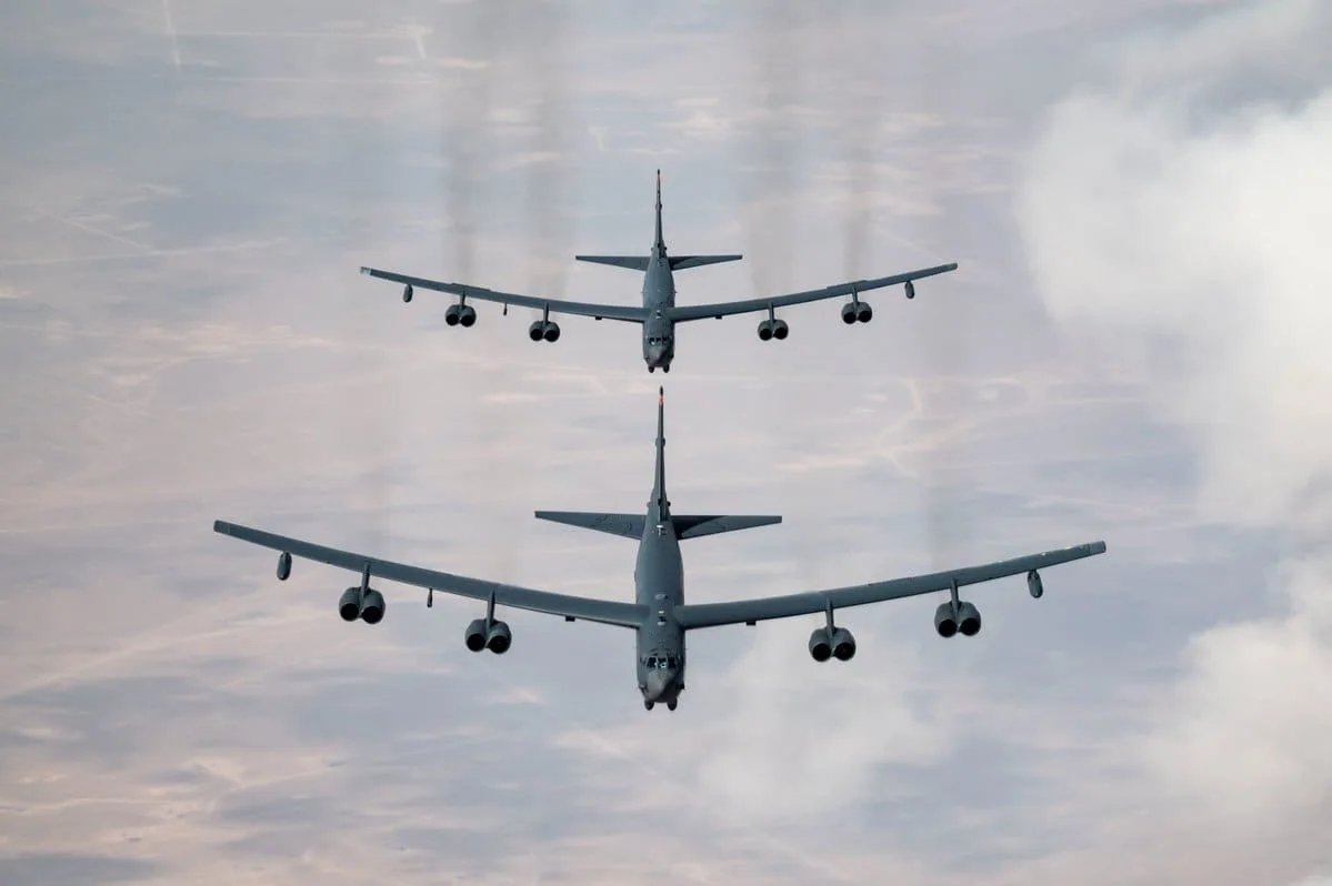 The U.S. Air Force confirms the deployment of B-52 bombers to the strategic Diego Garcia island ...